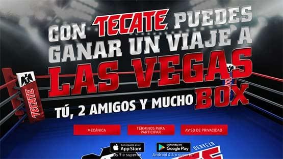 Promoción Tecate App Box Registra Tus Códigos Y Gana Viaje A Las Vegas Ganapromo