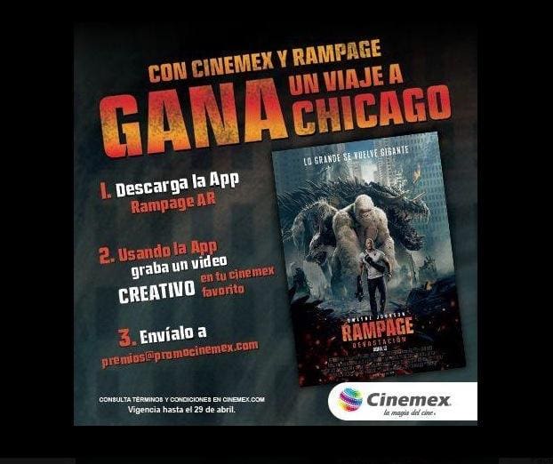 Concurso Cinemex Rampage Gana Un Viaje A Chicago Ganapromo