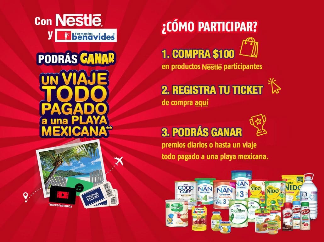 Promoción Nestlé Farmacias Benavides Elige Bienestar Gana Viaje A La Playa Y Más En
