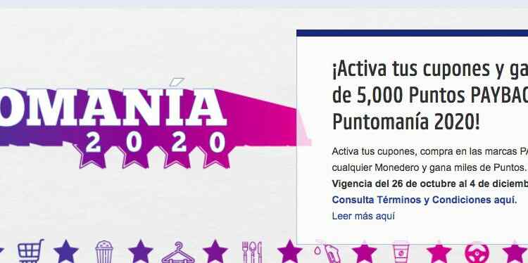 Puntomanía Payback 2020: Gana más de 5,000 puntos Payback - Ganapromo