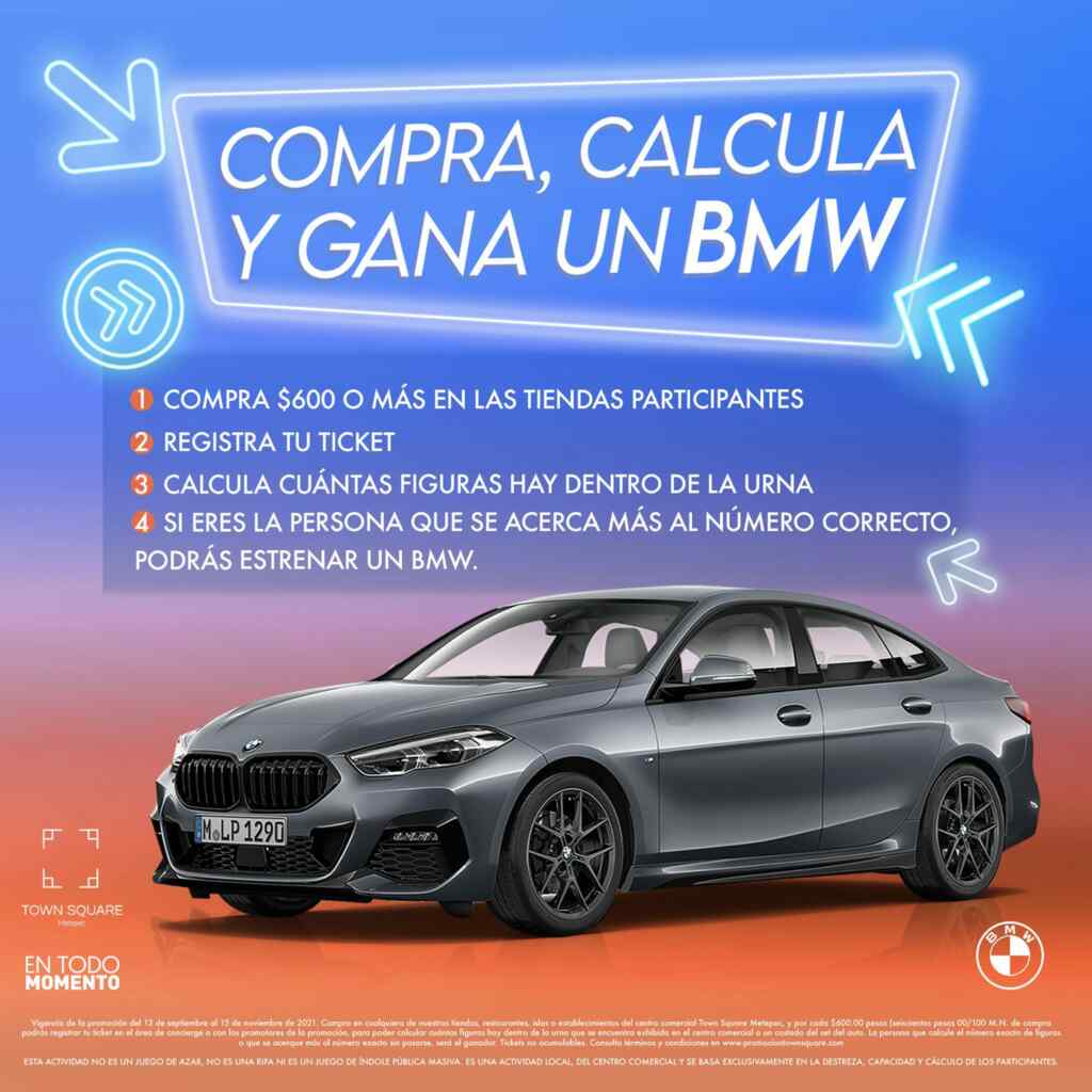 Promoción Town Square Metepec 2021: Gana un auto BMW - Ganapromo