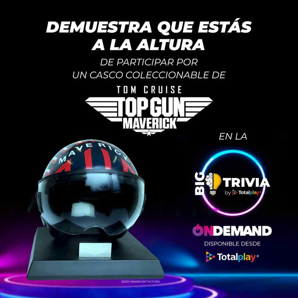 Big Trivia Totalplay: Gana un casco coleccionable de Top Gun Maverick ...