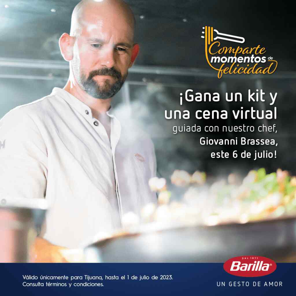 Gana kits Barilla y una cena virtual guiada con el chef Giovanni ...
