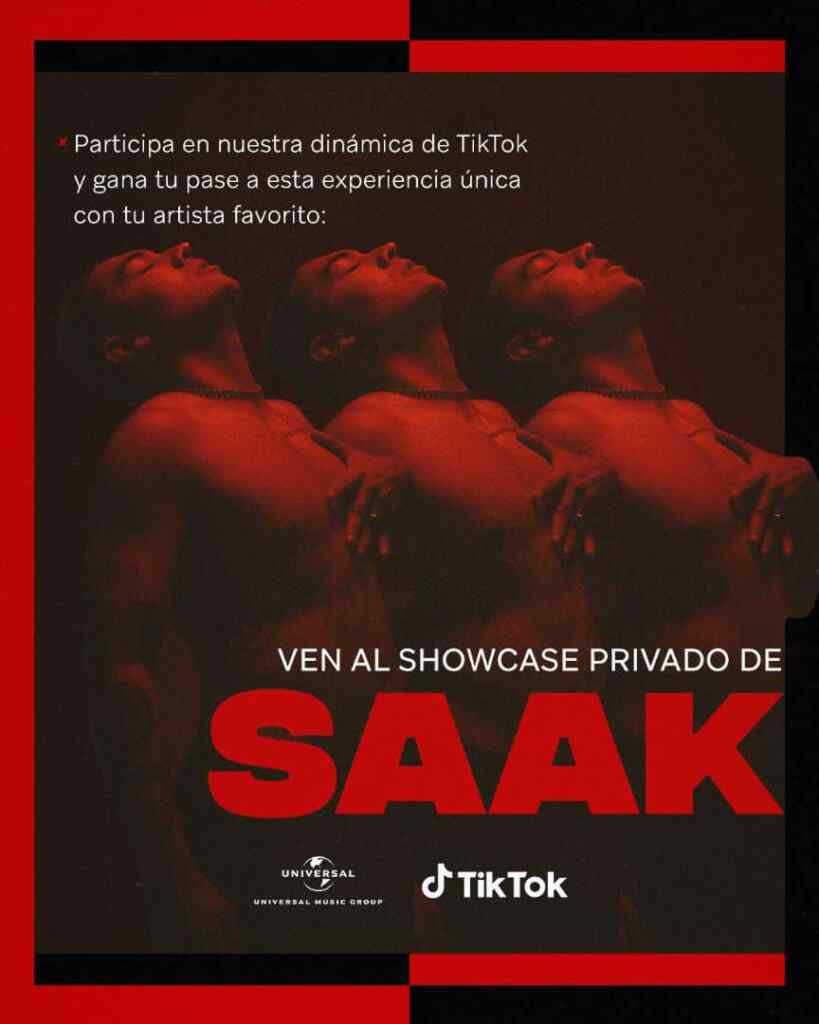 Gana entradas al showcase de Saak cortesía de Universal Music - Ganapromo