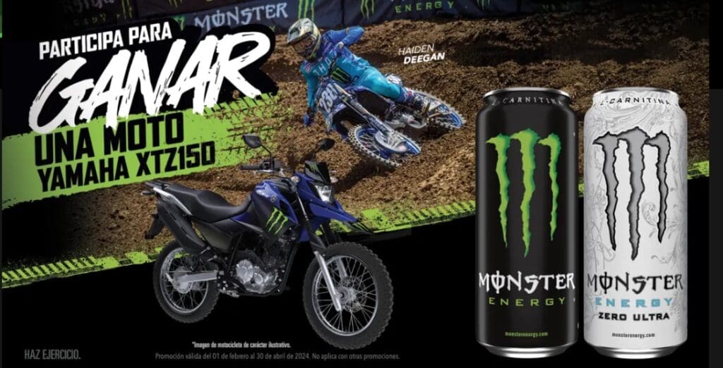 Promo Monster Energy: Gana una moto Yamaha XTZ 150 - Ganapromo