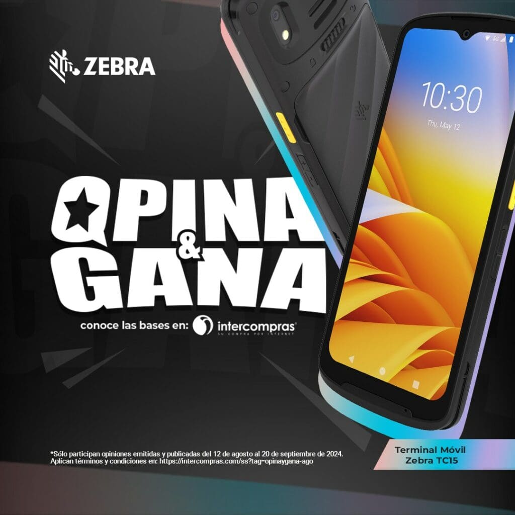 Opina y gana Intercompras: Gana una terminal Móvil Zebra TC15 - Ganapromo