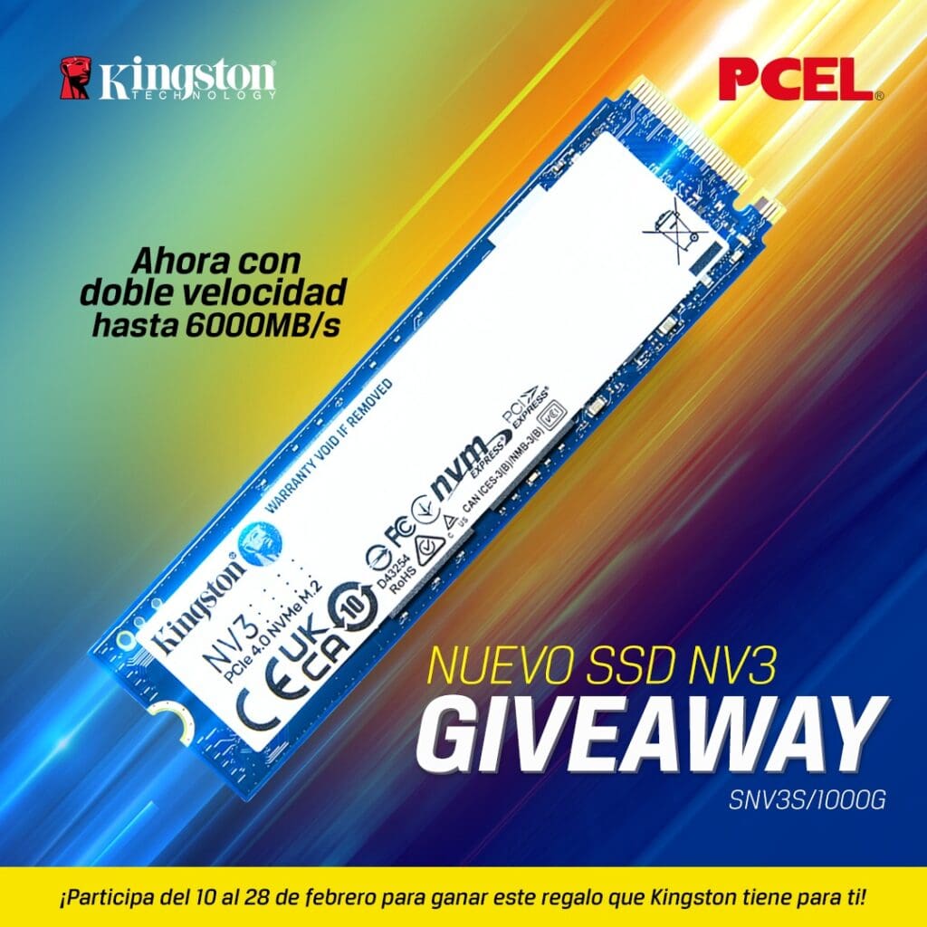 Concurso PCEL: Gana un SSD NV3 de Kingston - Ganapromo