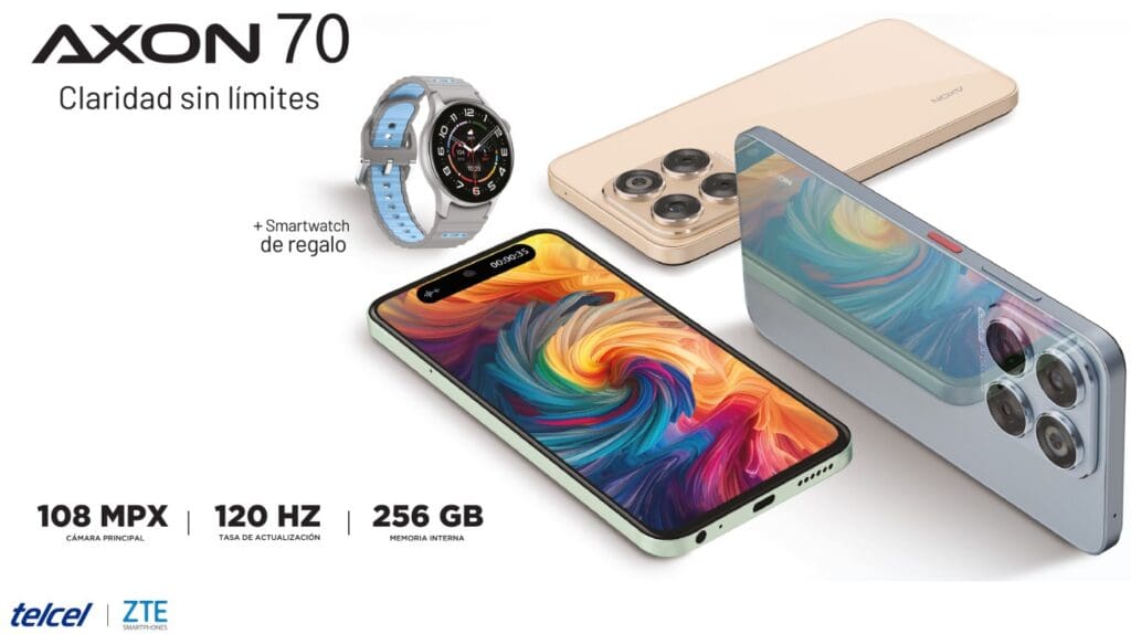Concurso Telcel: Gana un celular ZTE Axon 70 y un Smartwatch - Ganapromo
