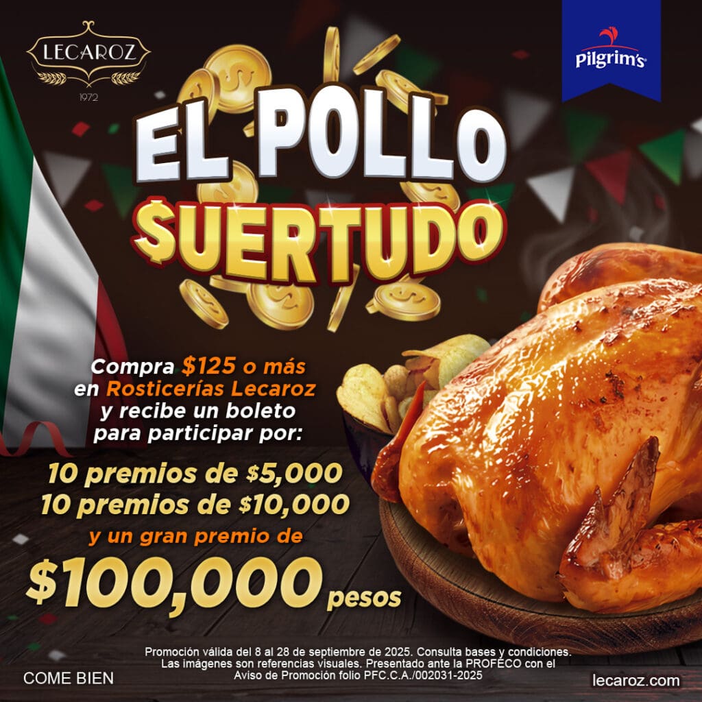 Sorteo Lecaroz El Pollo Surtudo 2025: Gana hasta $100 mil pesos - Ganapromo
