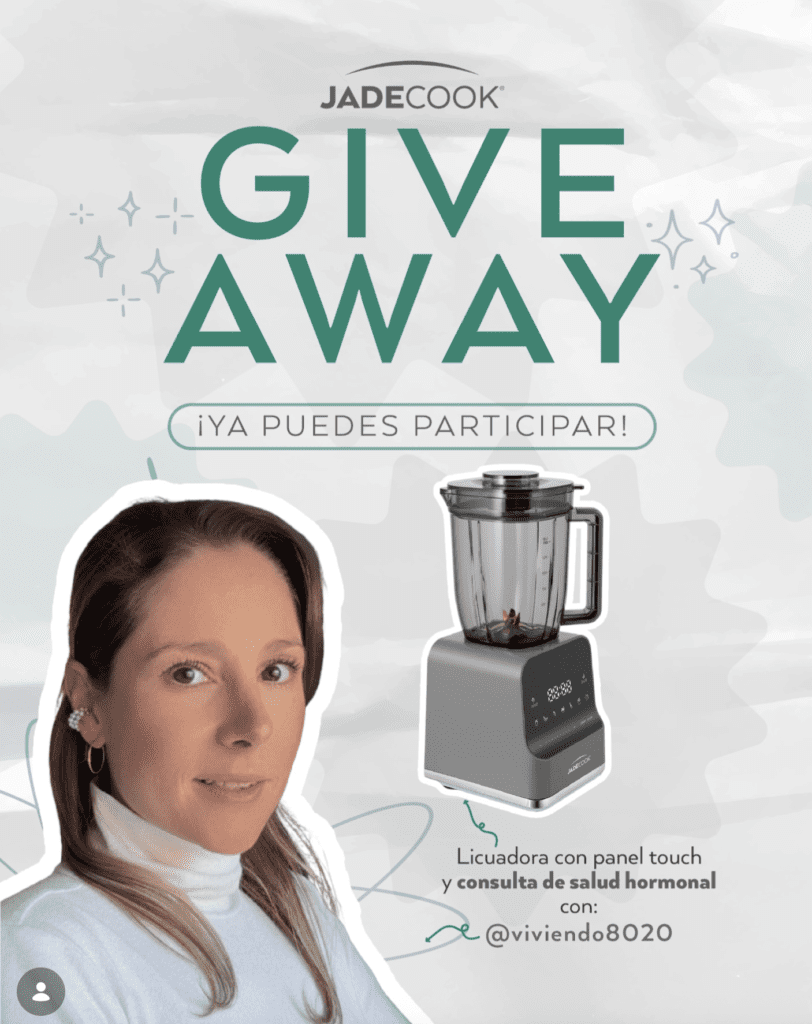 Giveaway Jade Cook: Gana una licuadora con panel touch y más - Ganapromo
