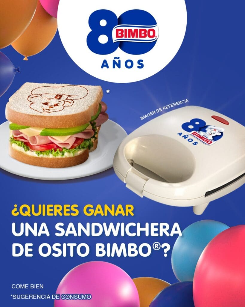 Bimbo 80 Años: Gana una sandwichera de Osito Bimbo - Ganapromo