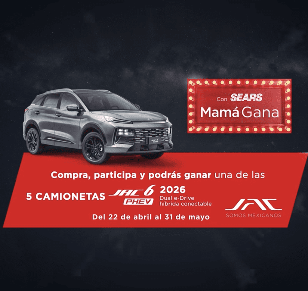 Con Sears Mamá Gana: Gana 1 de 5 camionetas JAC 6 2026 - Ganapromo